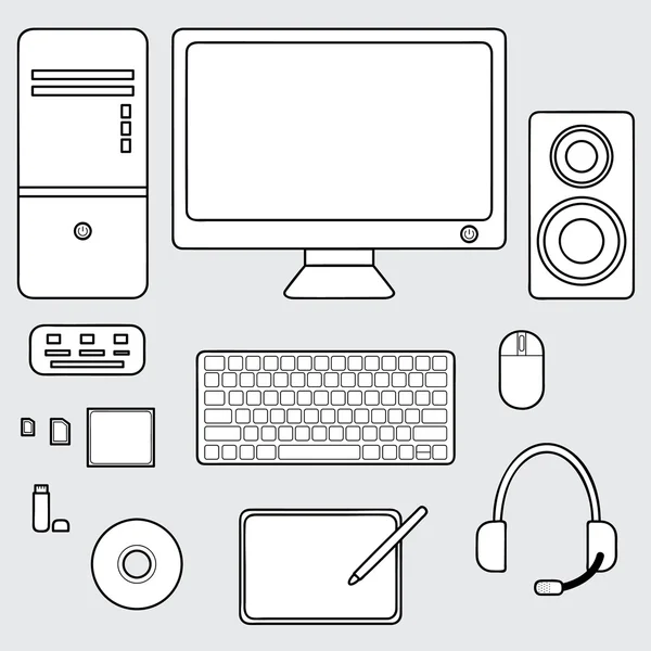 Pc accessories Vector Art Stock Images | Depositphotos