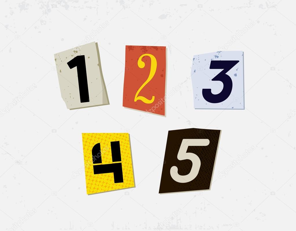 Colorful Newspaper Numbers Stock Vector by ©ckybe 109936786