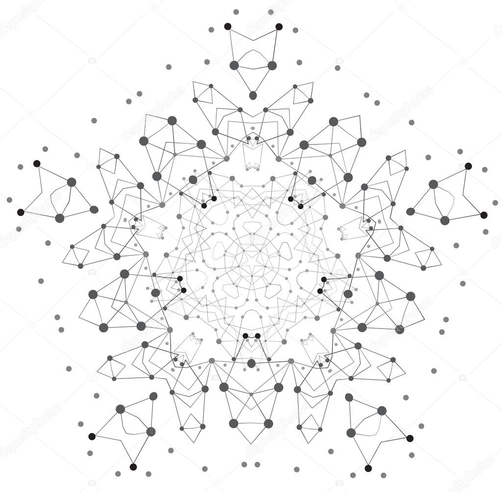 Molecular Structure With Lines And Dots — Stock Vector © Ckybe 109939858