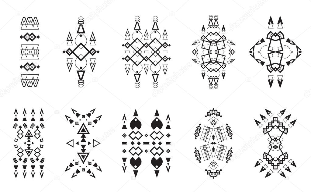 Tribal Elements Set ⬇ Vector Image by © ckybe | Vector Stock 109940020