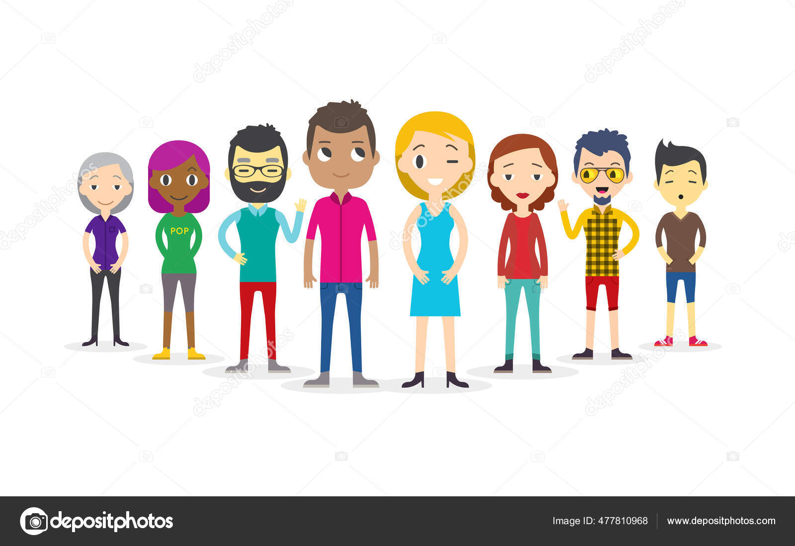 Team Members Cartoon