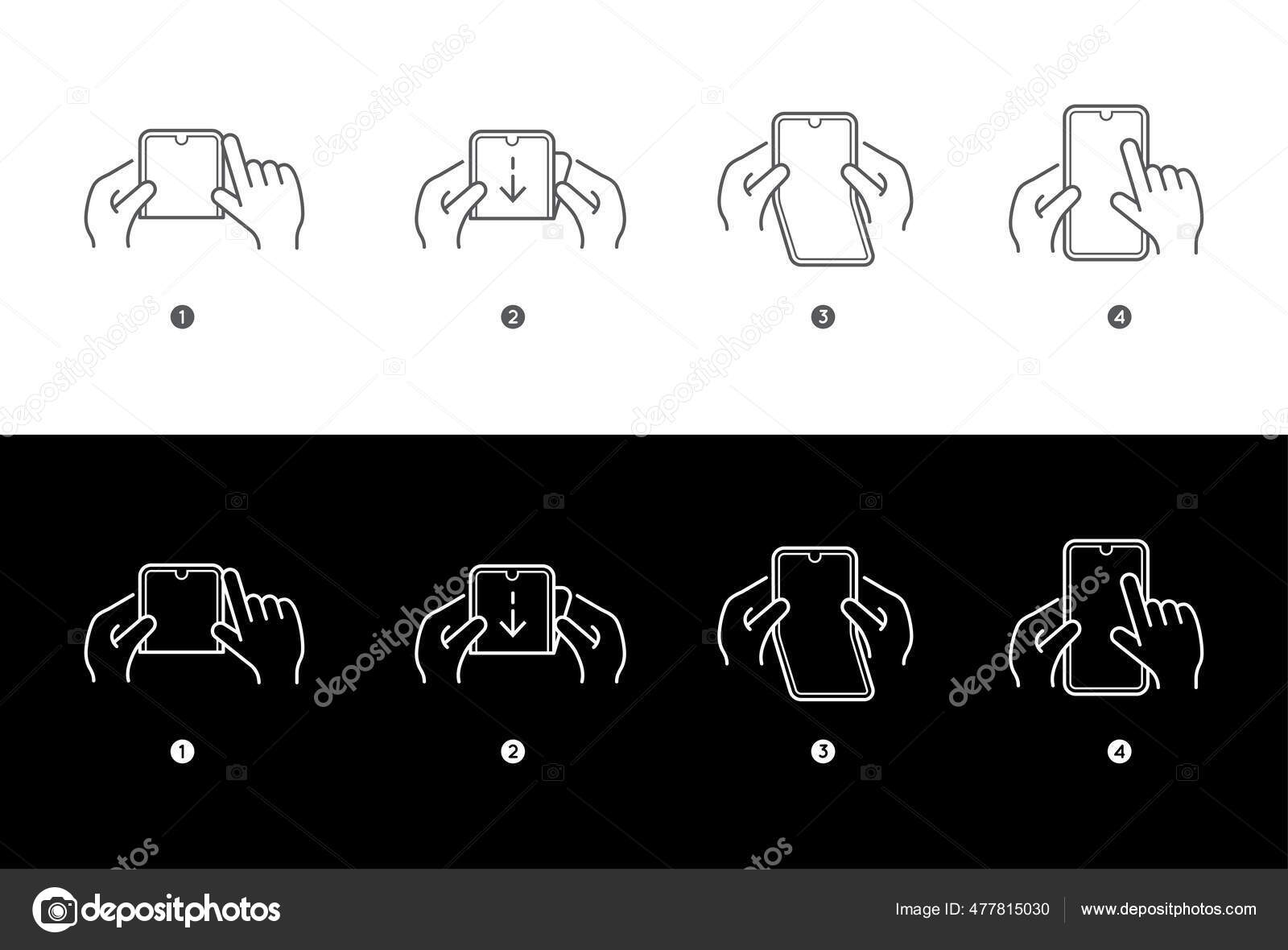 Smart Phone Tablet Foldable Screen Set Step Step Folding Unfolding ...