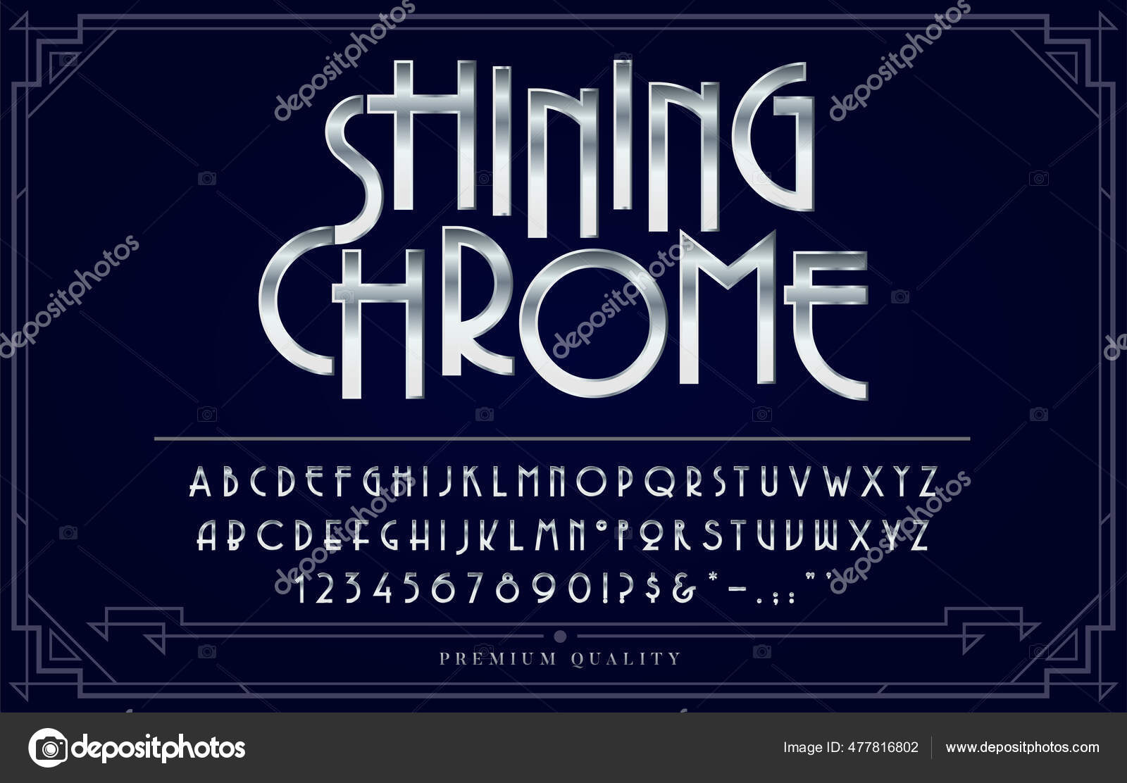 Silver Chrome Metallic Font Set Letters Numbers Special Characters ... Silver Chrome Metallic Font Set Letters Numbers Special Characters ...