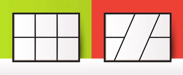 Horizontal Collage Set Layout Template Frames Photo Illustration Photos ...