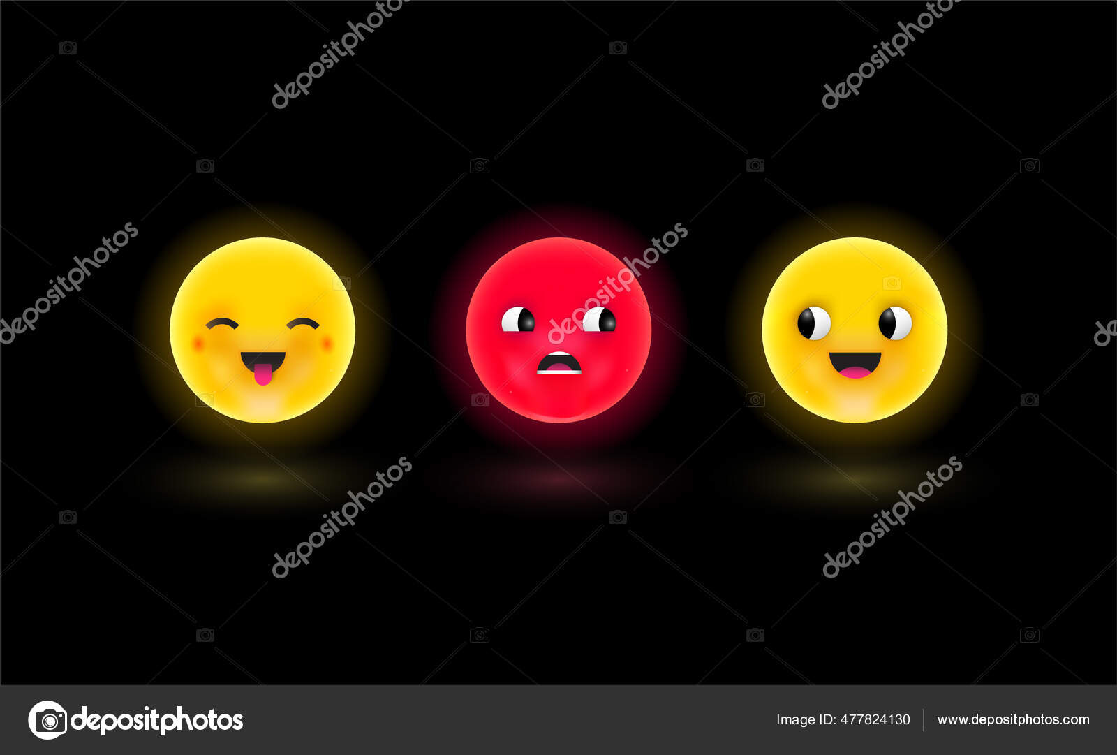 Set Emoticons Emoji Vector Illustration Stock Vector by ©ckybe 477824130