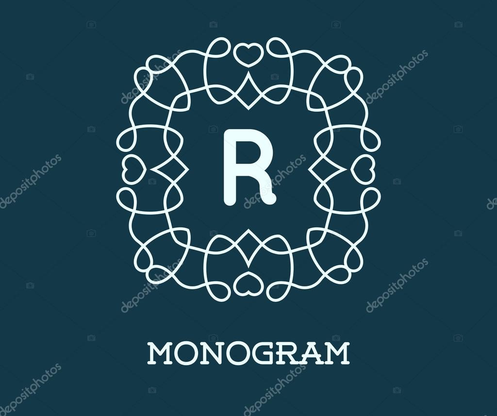 Monogram Design Template with Letter R Stock Vector Image by ©ckybe ...