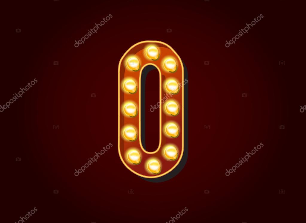 Light bulb digits number 0 — Stock Vector © ckybe #88103218