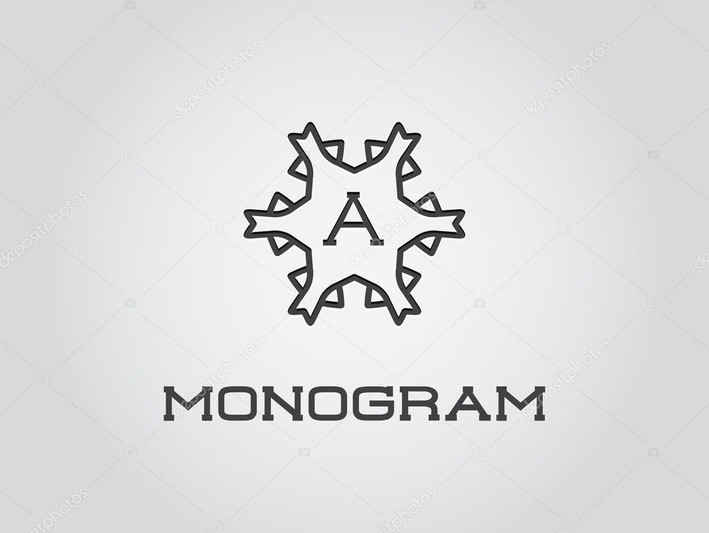 Modèle de conception de monogramme avec lettre A Vecteur par ©ckybe ...