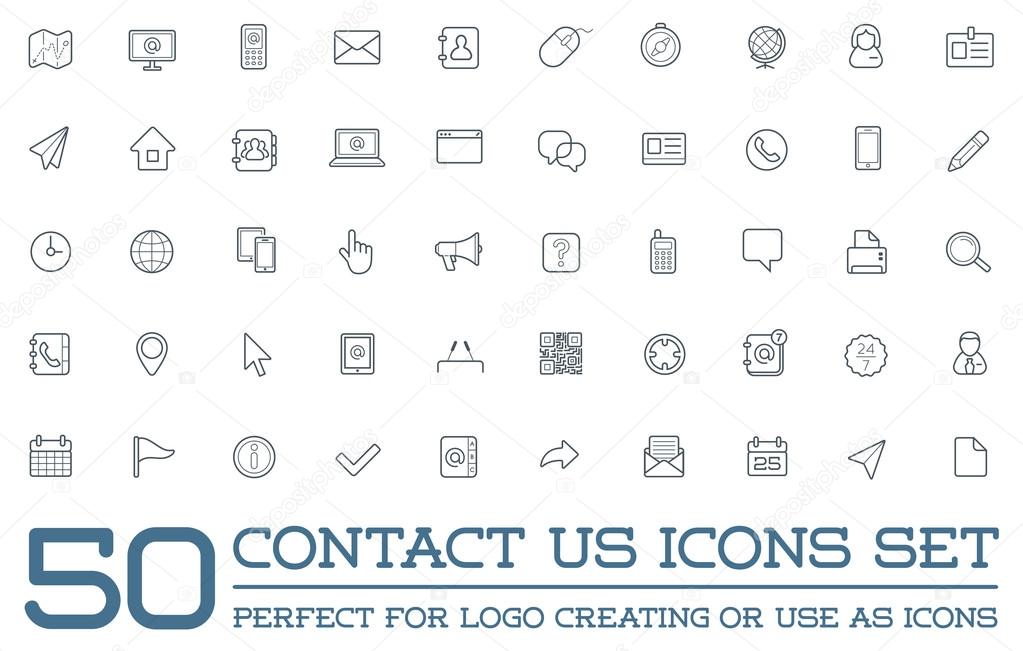 Contact us Service Elements and Assistance Stock Vector Image by ©ckybe ...