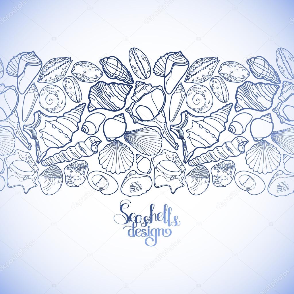 Graphic seashells border Stock Vector Image by ©homunkulus28 #101028626