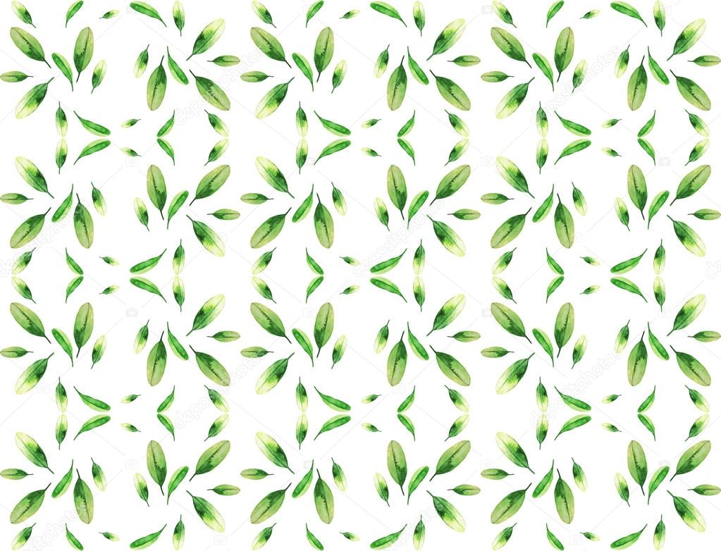 Watercolor tea leaves pattern — Stock Photo © homunkulus28 #106029770