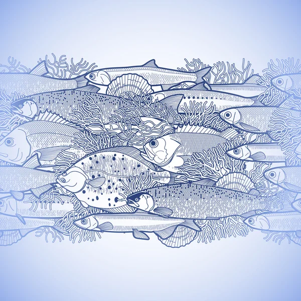 Graphic ocean fish border Stock Vector Image by ©homunkulus28 #113747734