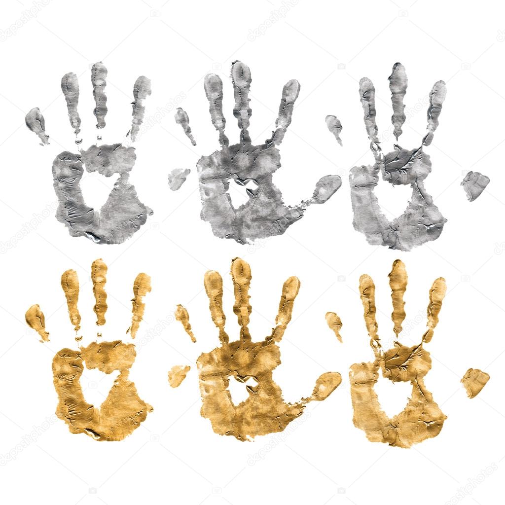 Acrylic textured hand prints Stock Illustration by ©homunkulus28 #109378088