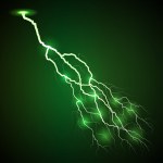 Set of the isolated realistic lightnings with transparency for design ...