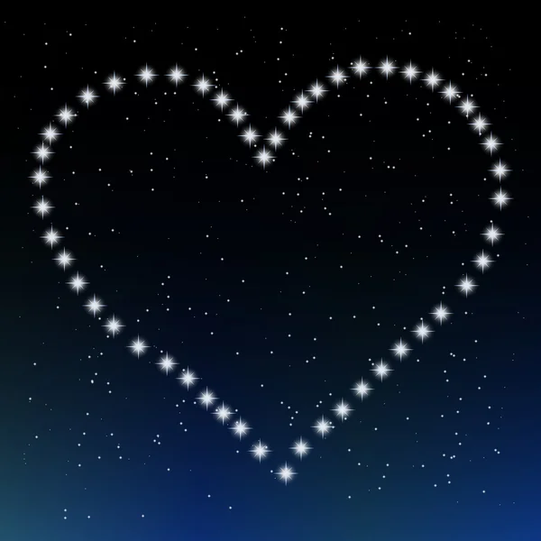 Star heart in night sky — Stock Vector © prezent #3947258