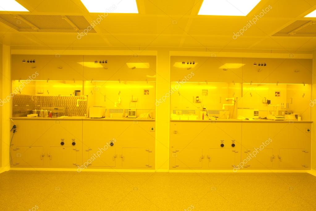 Cleanroom in nuclear research centre, photolithography — Stock Photo ...