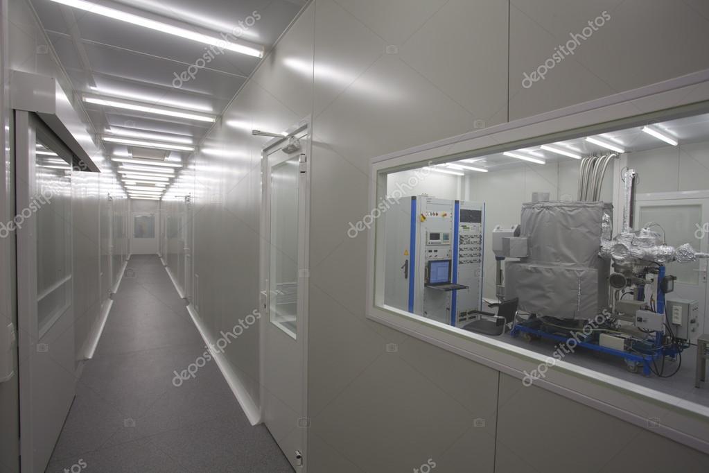 Cleanroom in nuclear research centre, hall and molecular beam epitaxy ...