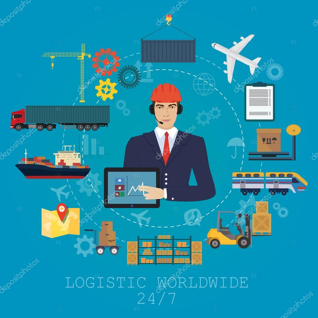 Concept d'agent vecteur logistique gestionnaire. Illustration de ...