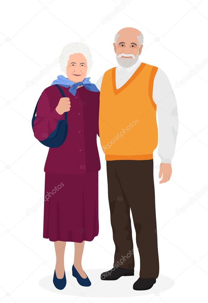 Feliz abuelo y abuela de pie juntos. Personas mayores en familia. 2022