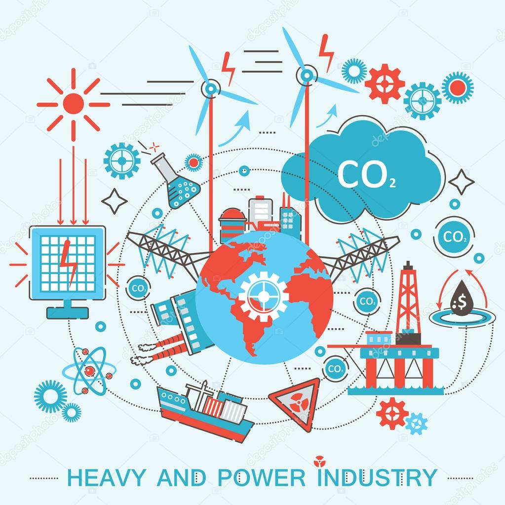 Heavy and power industry infographics template. Modern graphic design ...