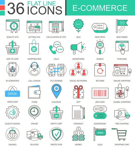 Vector e-commerce flat line icon set. Modern elegant style design for web. Stock Vector Image by ...