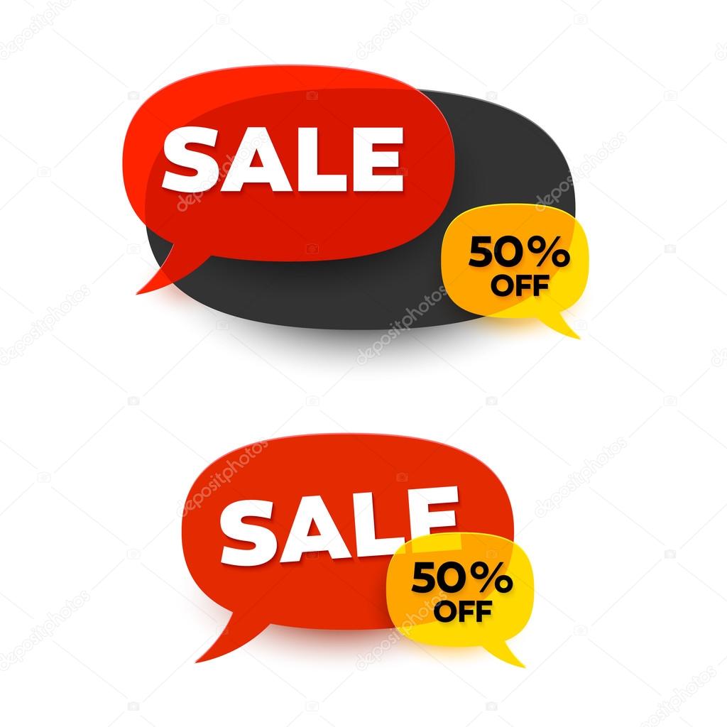 Bubble banners with sale label. Stock Vector Image by ©garybaldi #109843510