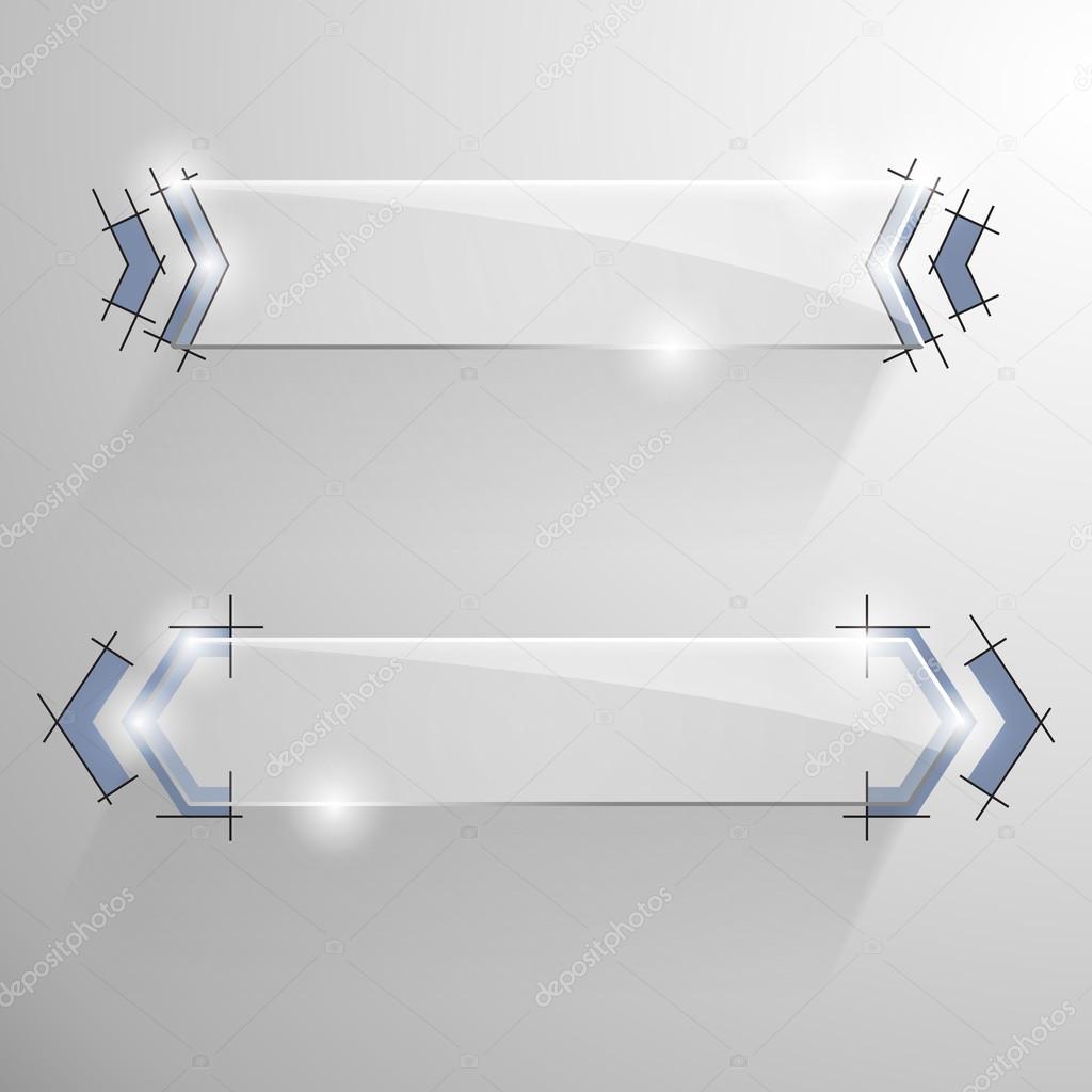 Set vector glossy square banner with blue line. Stock Vector by ©OlgaKN ...