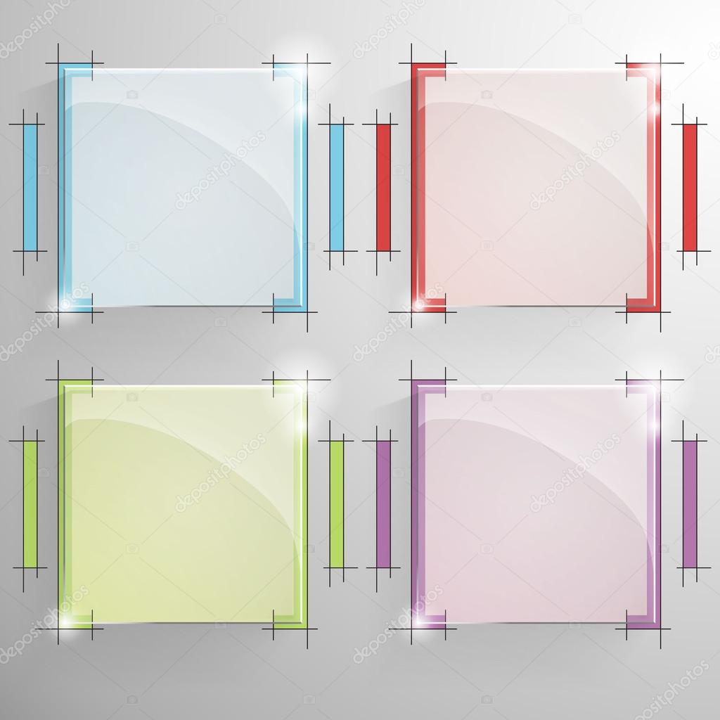 Set of vector colorful square glossy banner Stock Vector Image by ...