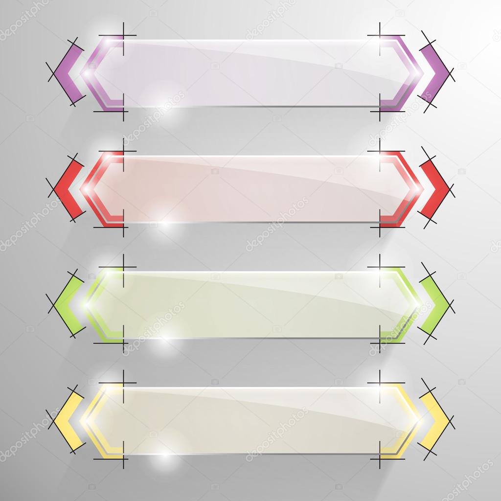 Set vector arrow banner with colorful line. Stock Vector Image by ...