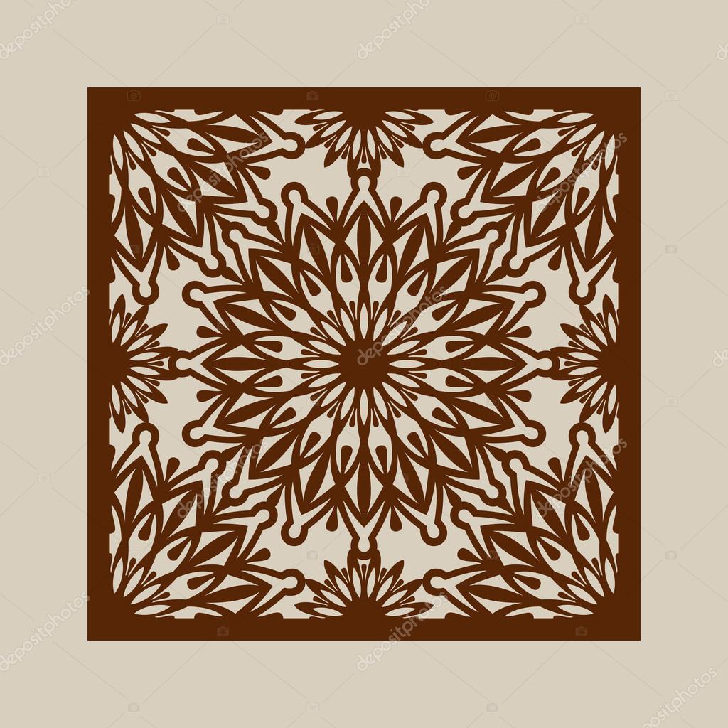 The template pattern for laser cutting decorative panel Stock Vector by ...