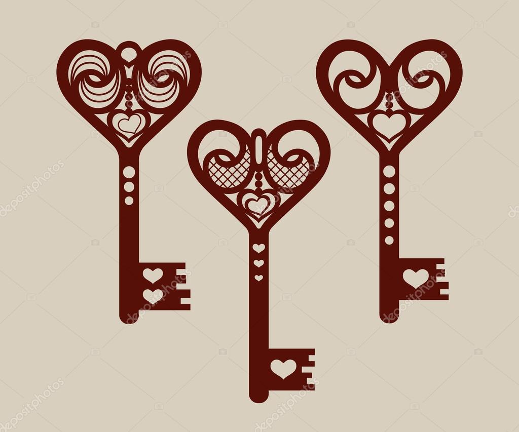 Collection of templates of decorative keys — Stock Vector © GalinaAlex ...