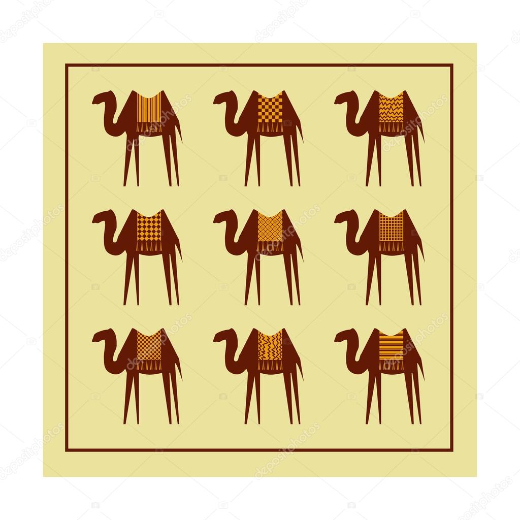 Stylized camels on a beige background Stock Vector Image by ©GalinaAlex ...