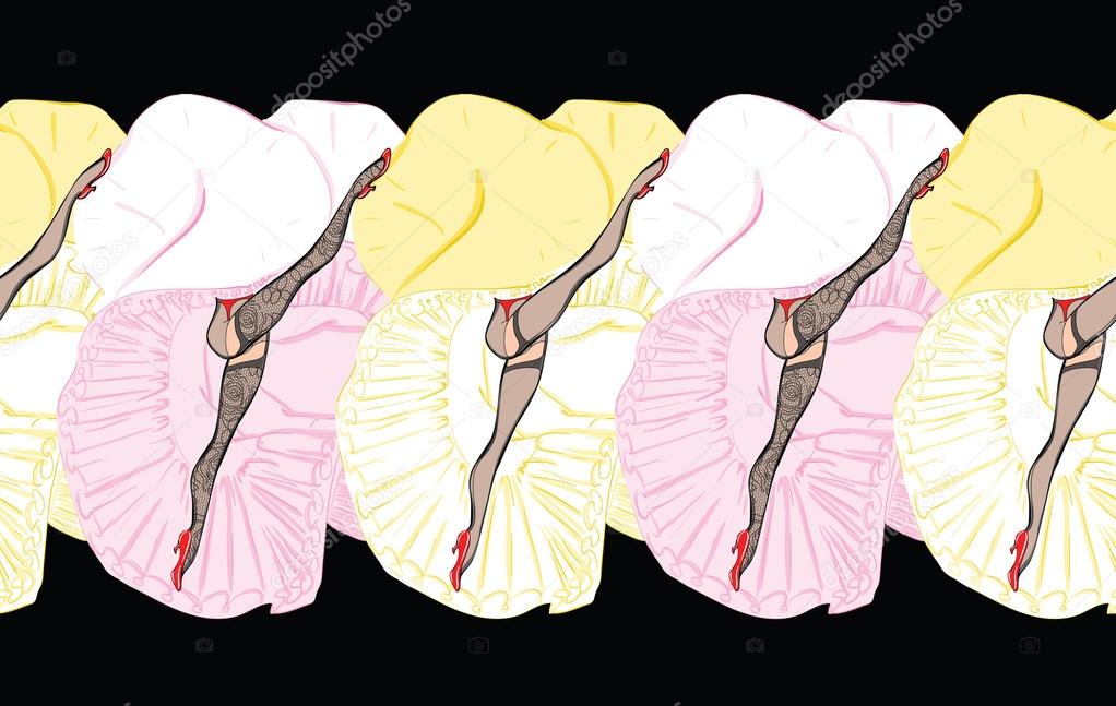 The Cancan Dancer's feet Feet in Fluffy Skirt and Stockings Stock ...