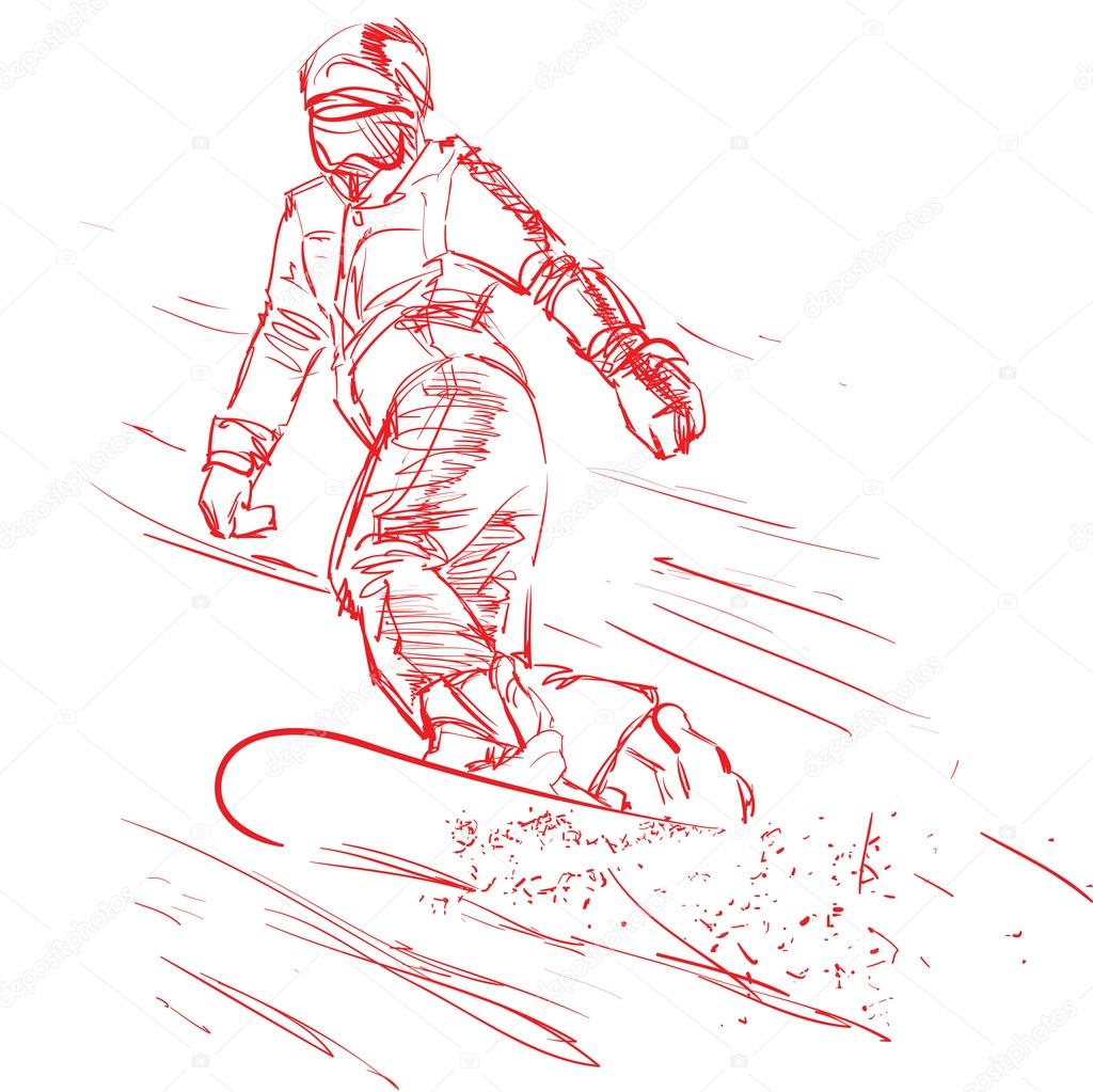 Snowboarding Drawing