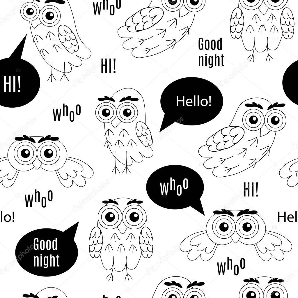 Set owl bubbles vector on white background. Stock Vector Image by ...