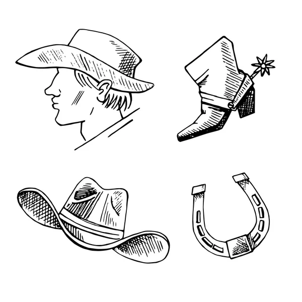 Western hand draw sketch vector set. Stock Vector Image by ...