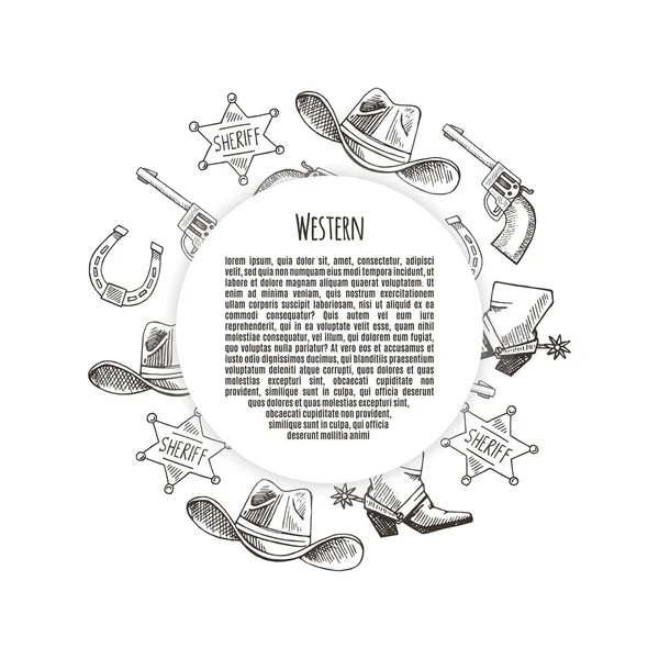 Western hand draw sketch vector set. Stock Vector Image by ...