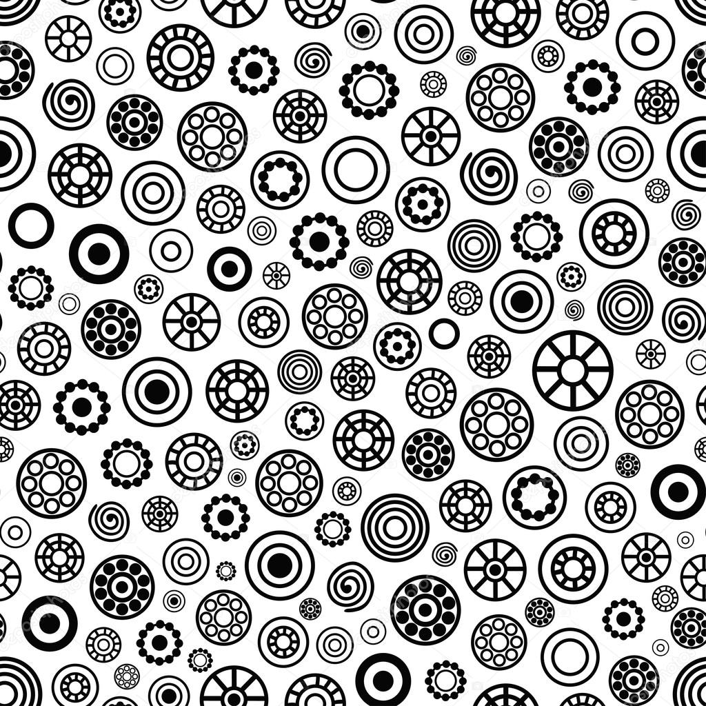 Black and white circle vector seamless pattern. Stock Vector by ...