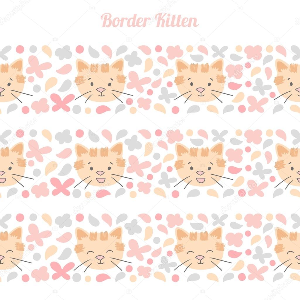 Kitten vectorl border Stock Vector by ©Havroshechka 95163244