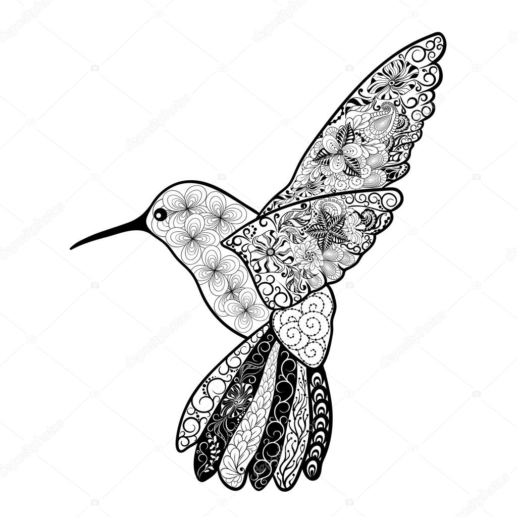 Colibri doodle illustration — Stock Vector © Vasylieva_Yuliya #121243050