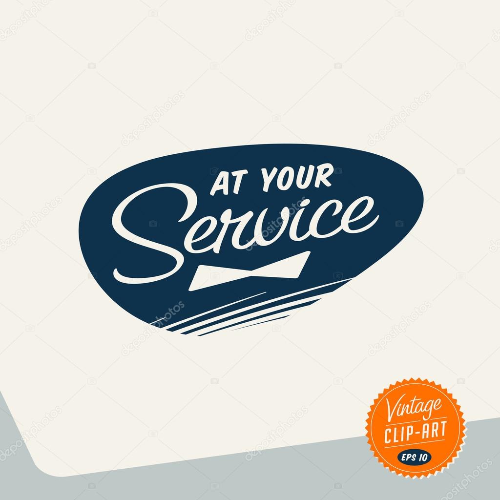 Service clip art | Vintage Clip Art - At Your Service — Stock Vector ...