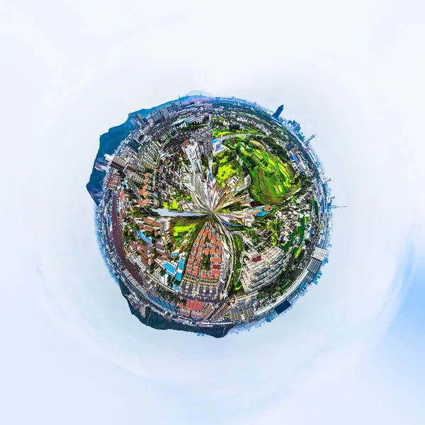 Overpopulated urban planet covered in city buildings Stock Photo by ...