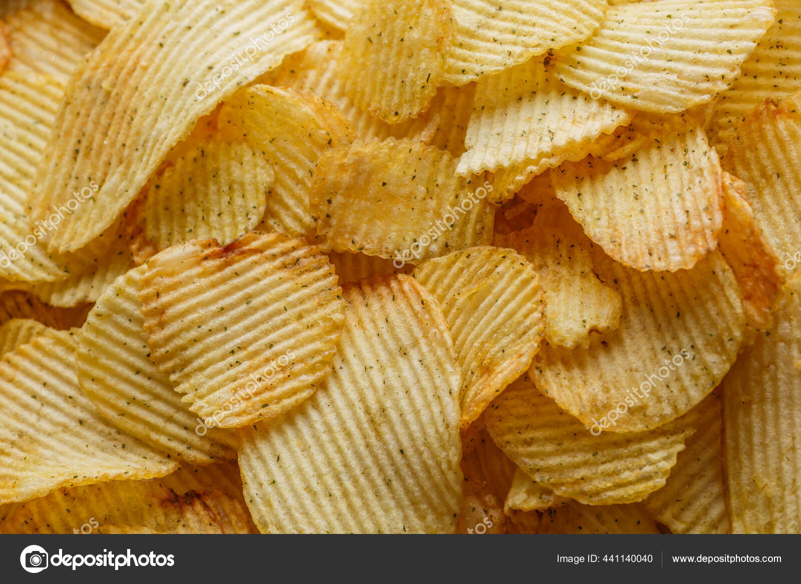 Potato Chips Crisps Potato Chips Texture Background Flat Overhead View ...