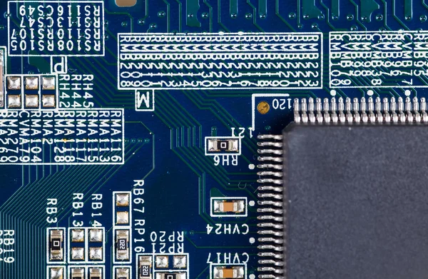 Latar belakang papan lingkaran dari motherboard komputer — Foto Stok ...