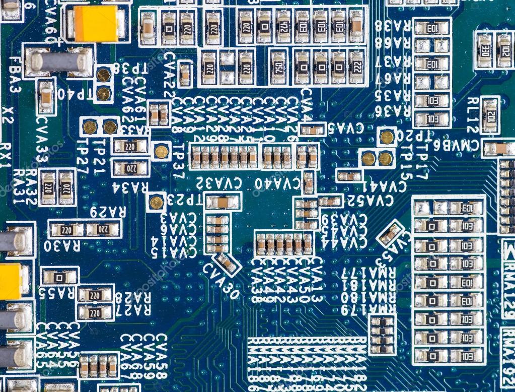 Latar belakang papan lingkaran dari motherboard komputer — Foto Stok ...