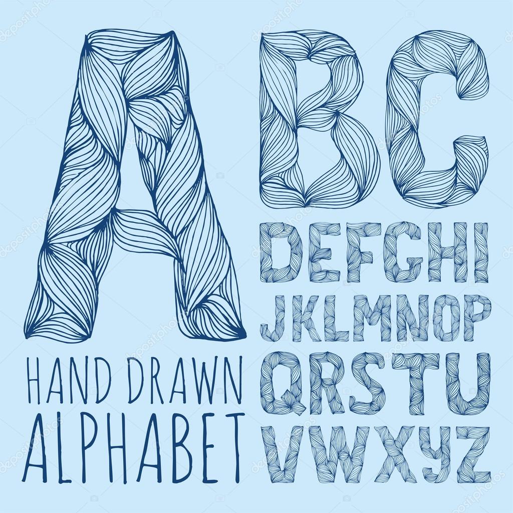 Decorative alphabet vector font. Letters for logo — Stock Photo ...