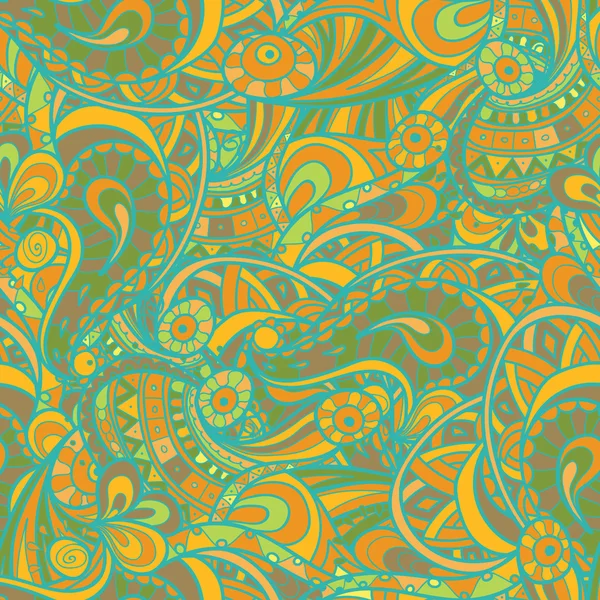 Vector Color Abstract Hand Drawn Decorative Ornamental Seamless Pattern