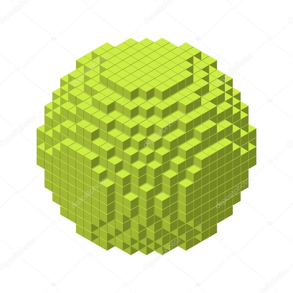 3d pixel sphere.Vector illustration.3d isometric style. Stock Vector ...