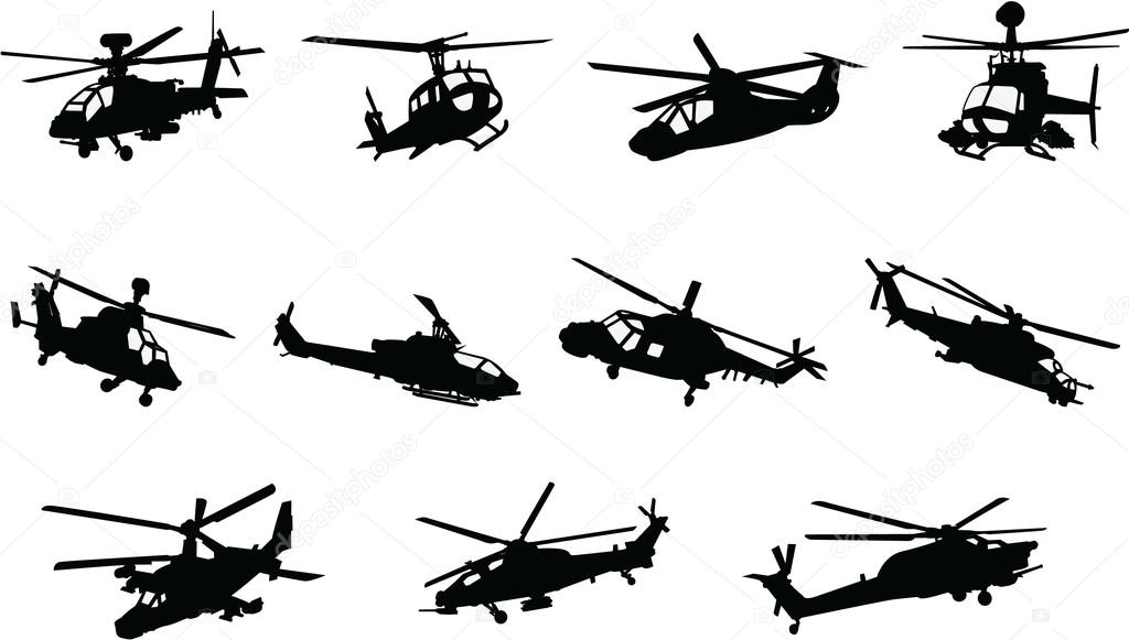Apache Helicopter Silhouette
