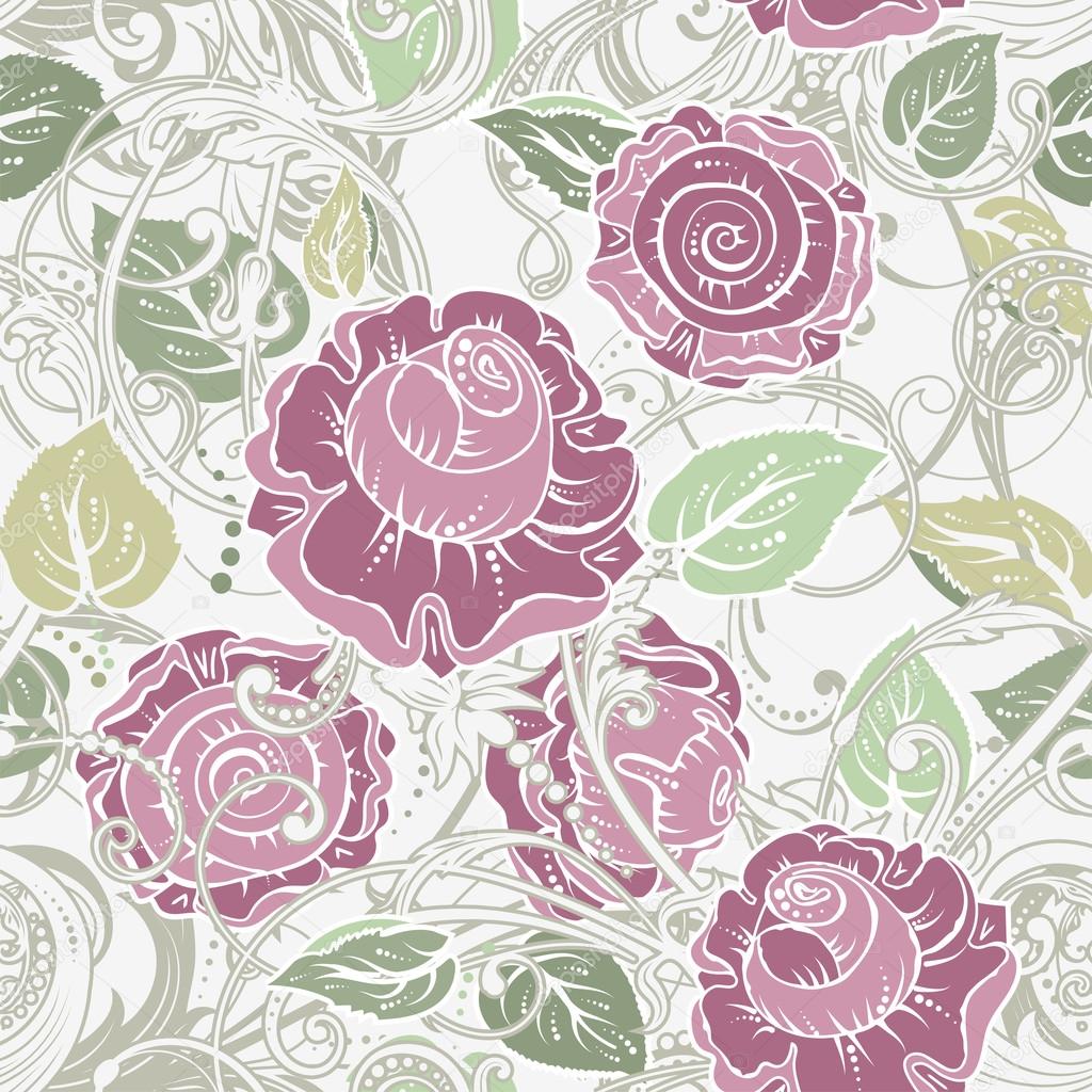 Seamless background with roses Stock Vector by ©alexdancer 101938708